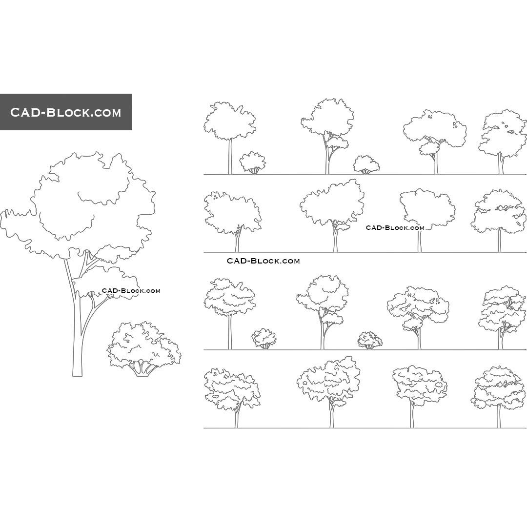 Trees Collection - CAD Blocks, AutoCAD, DWG