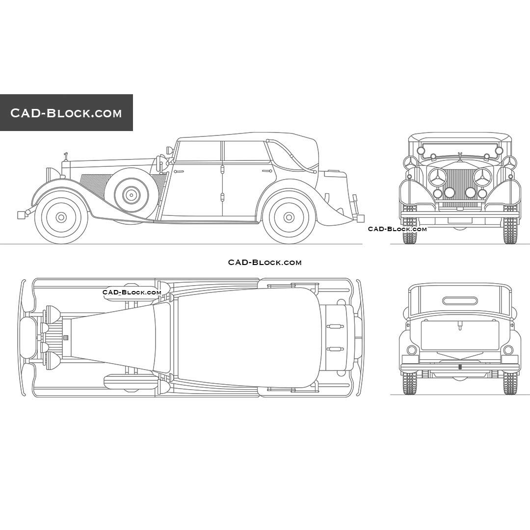 Rolls-Royce Phantom 2 (1934) - Vector car drawings