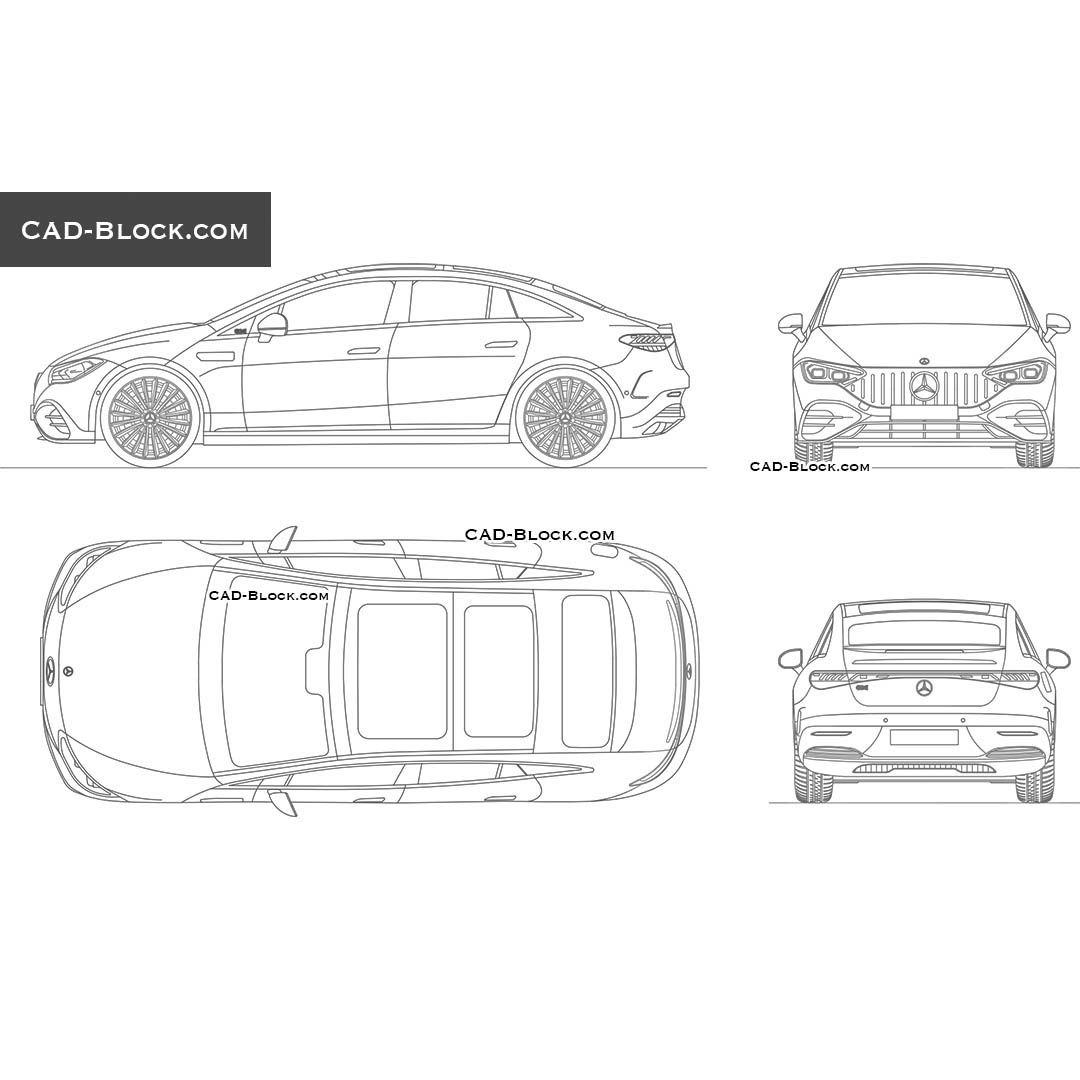 Mercedes-Benz EQE AMG - Vector car drawings