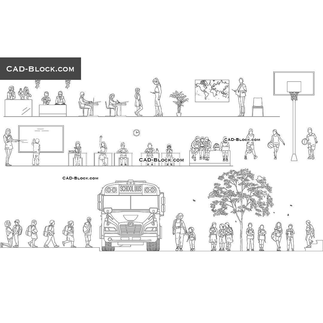 Kids Dwg Block For Autocad Designs Cad