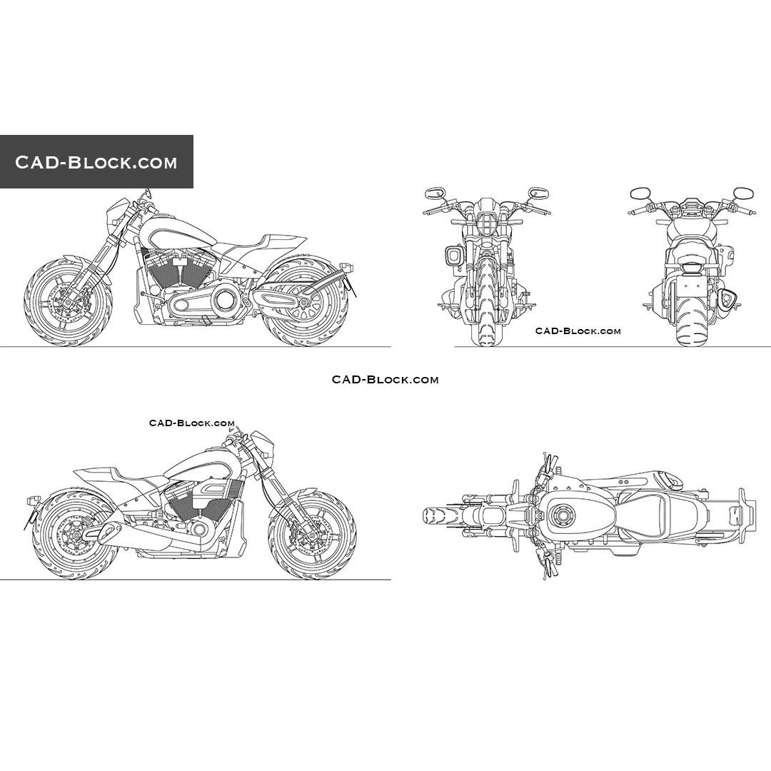 Harley-Davidson Softail FXDR - Vector drawings