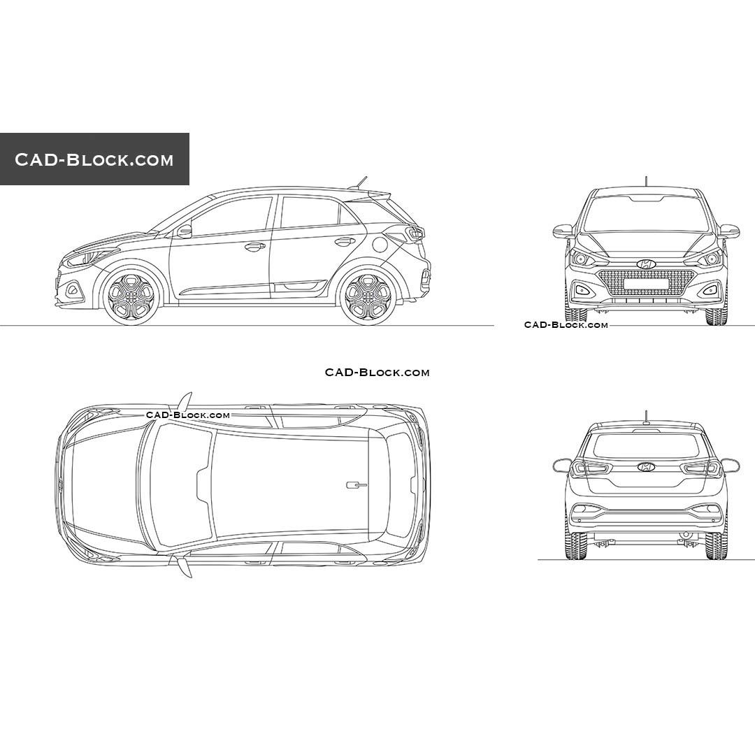 Hyundai i20 - Vector car drawings