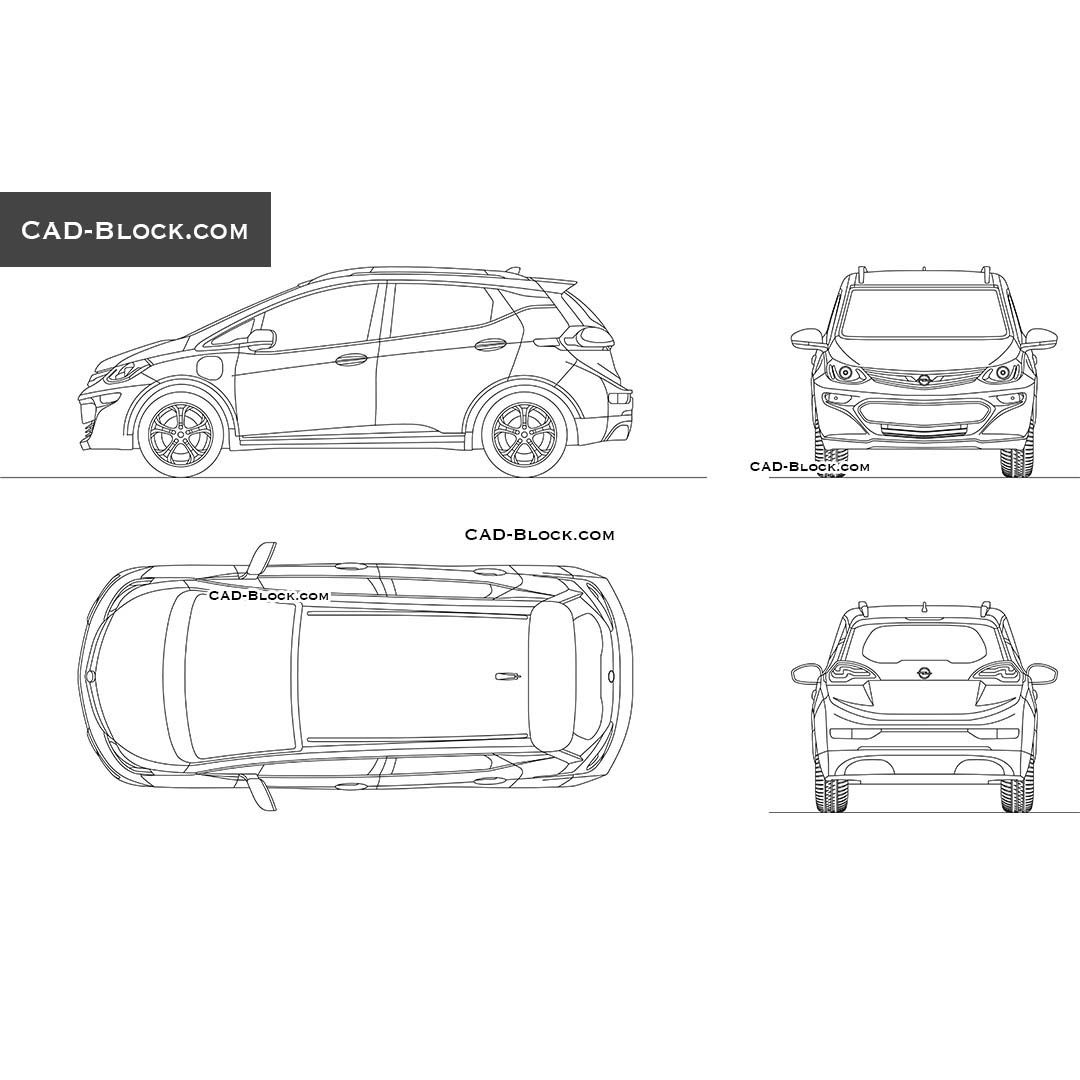 Opel Ampera-E - Vector car drawings