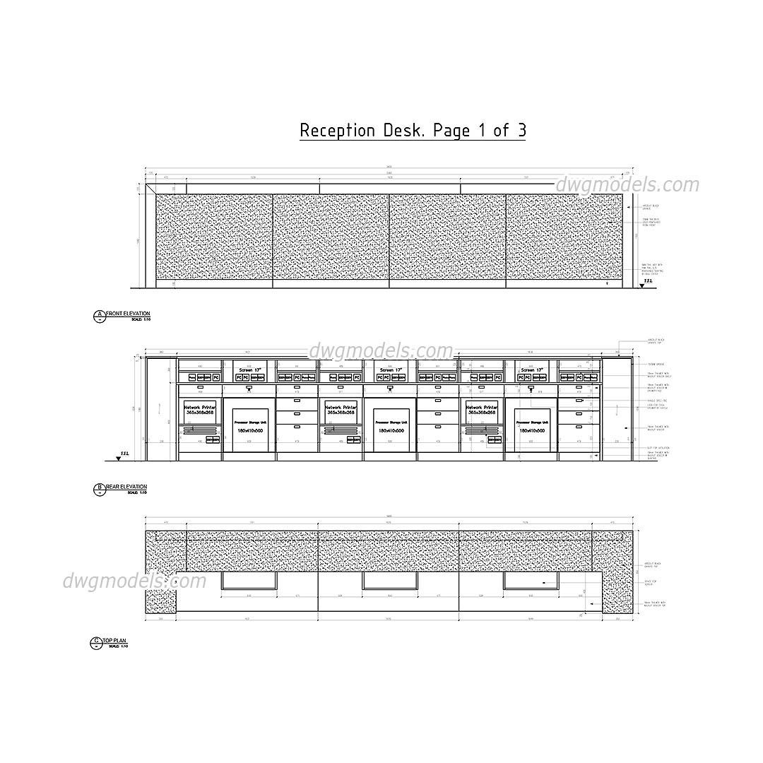 Reception Desks for Hotels - DWG File (AutoCAD)