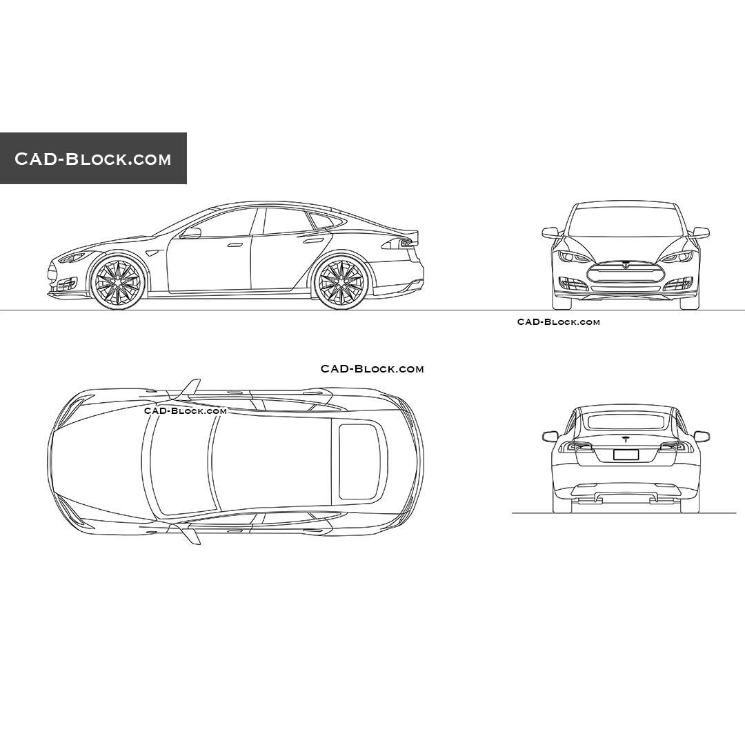 Tesla Model S - Vector car drawings