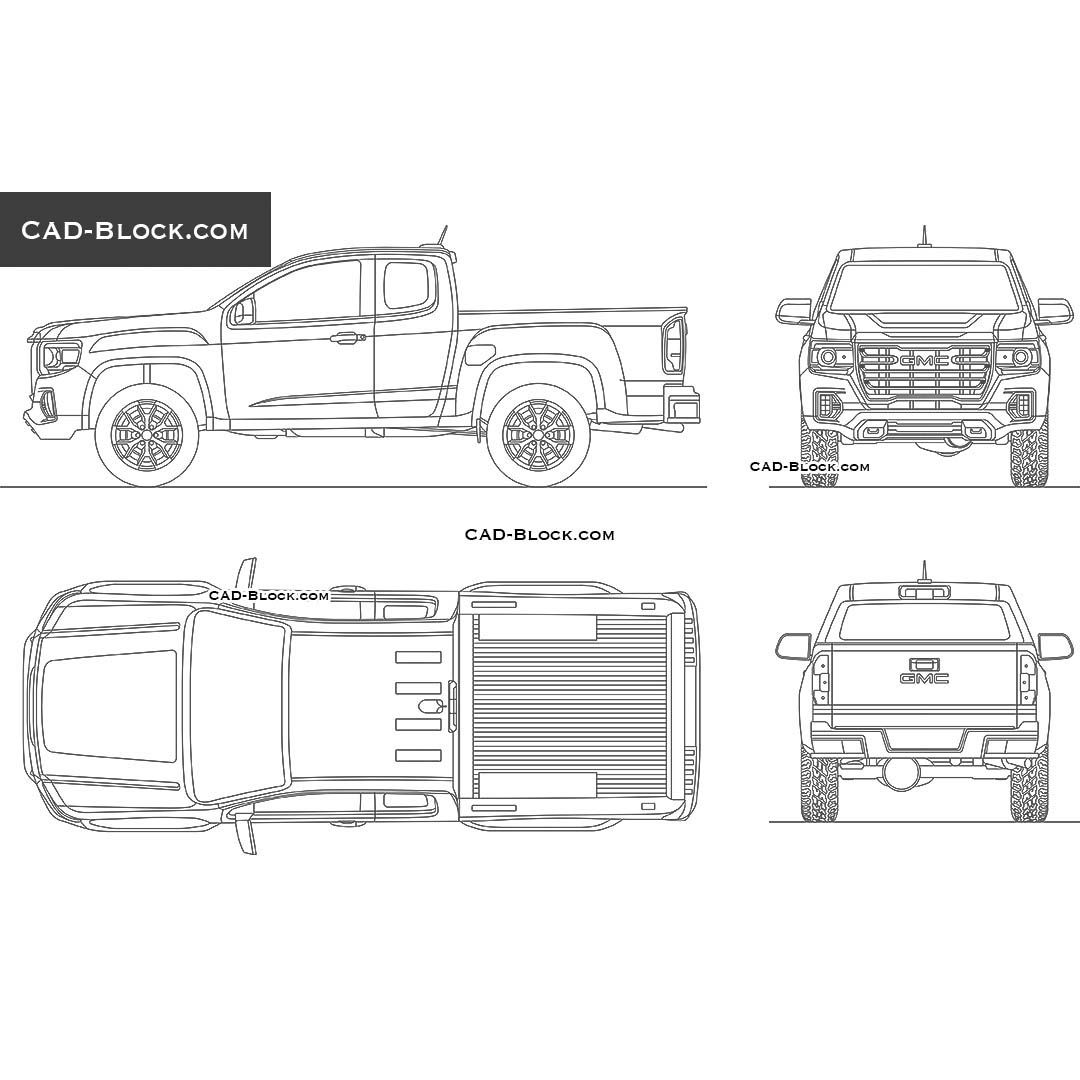 GMC Canyon Extended Cab - Vector car drawings