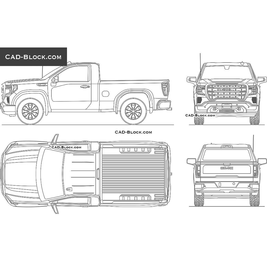 GMC Sierra Regular SLE 1500 - Vector car drawings