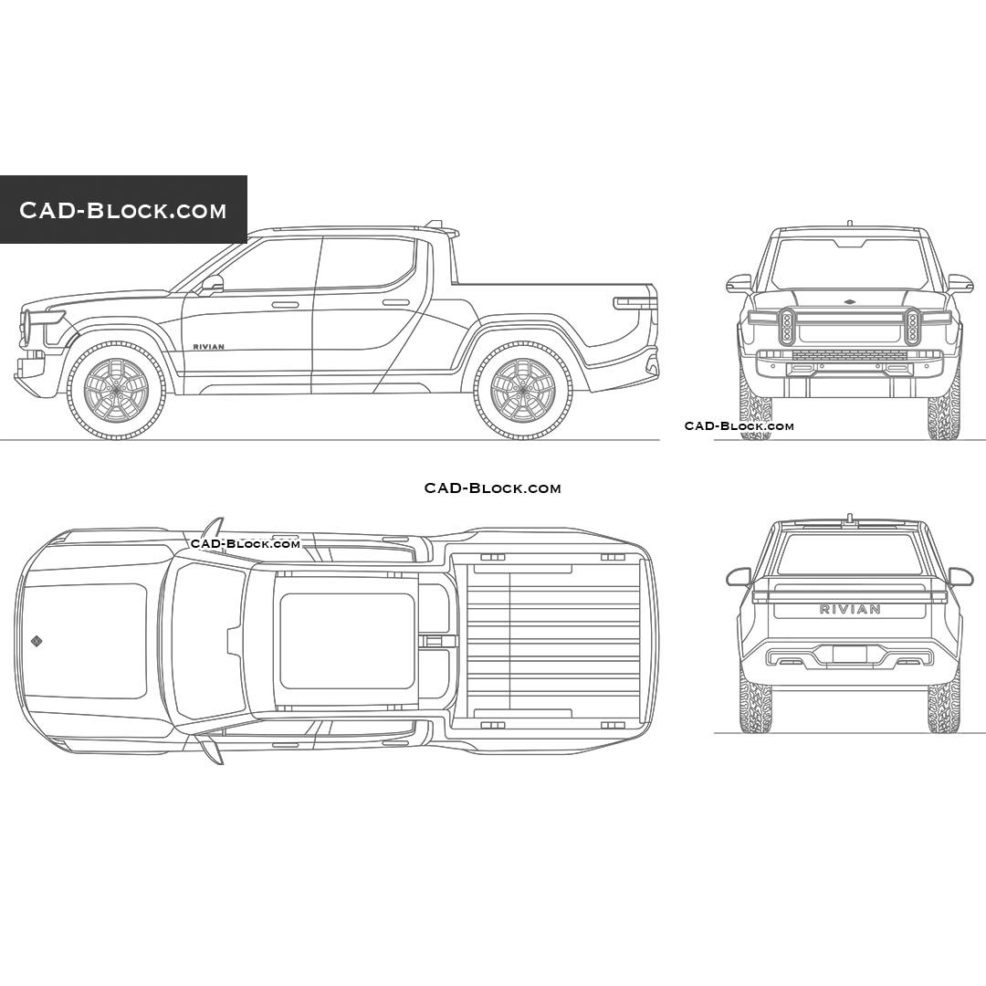 Rivian R1T - Vector drawings