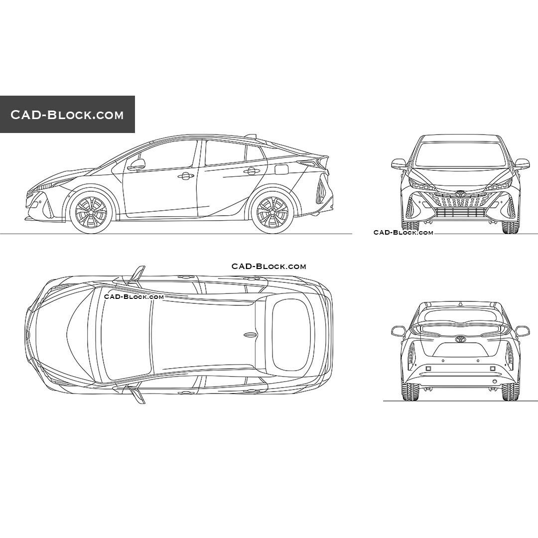 Toyota Prius Prime - Vector car drawings