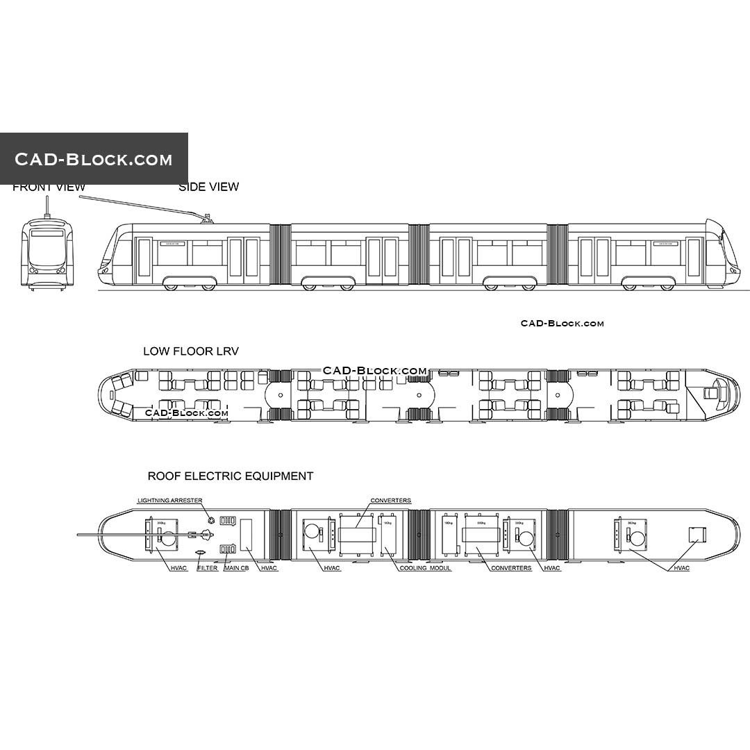 Low-floor Tram - Vector drawings