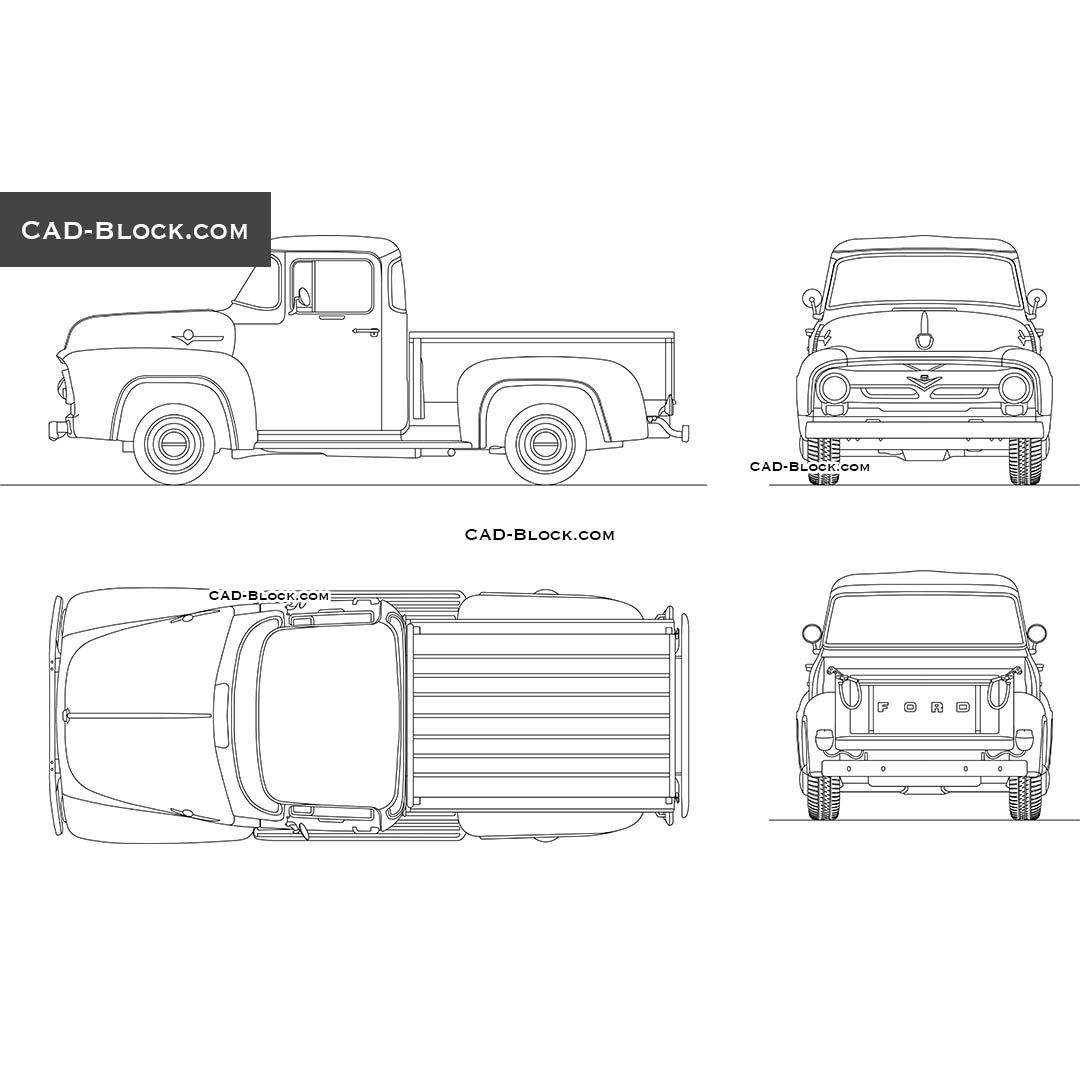 Ford F100 (1956) - Vector car drawings