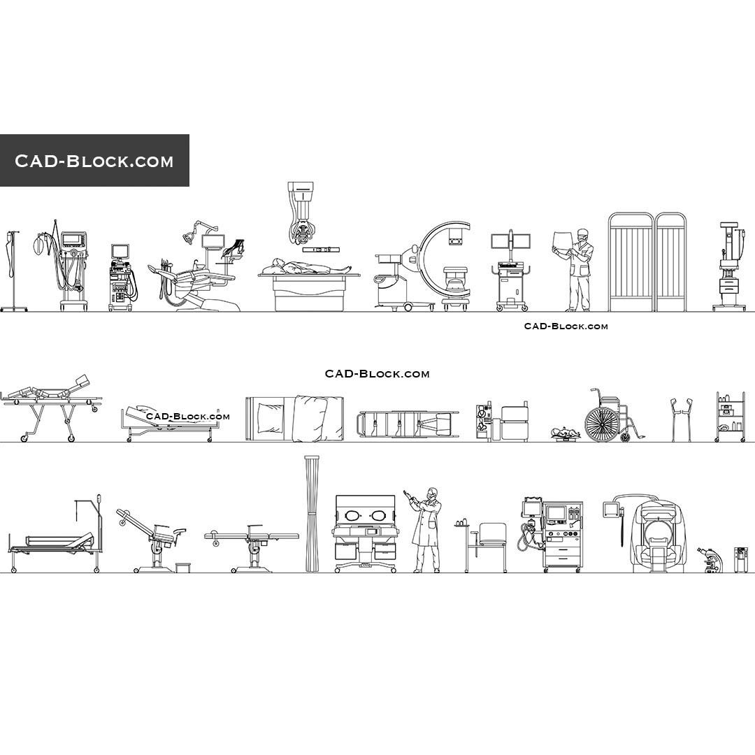 Medical Equipment - CAD Blocks, AutoCAD, DWG