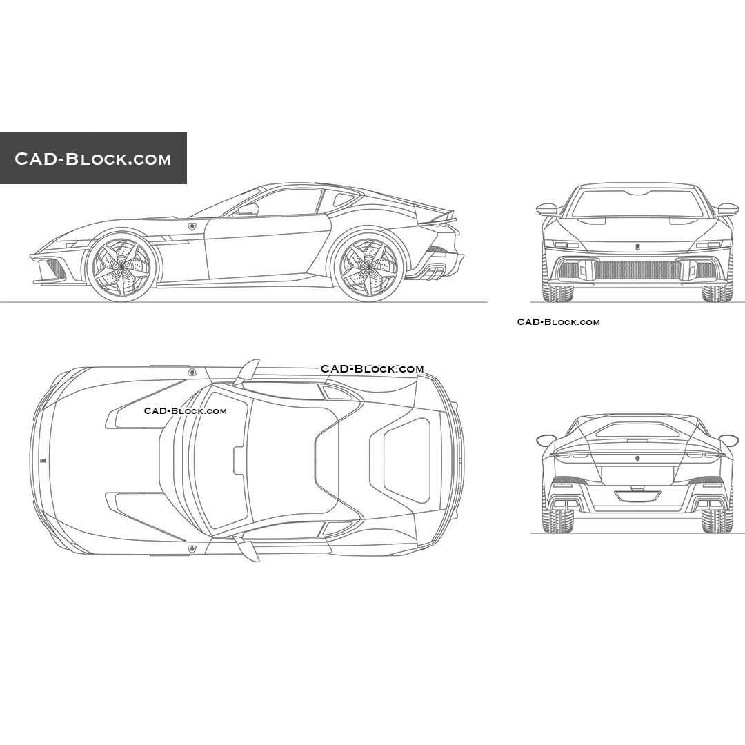 Ferrari 12Сilindri - CAD Blocks, AutoCAD, DWG