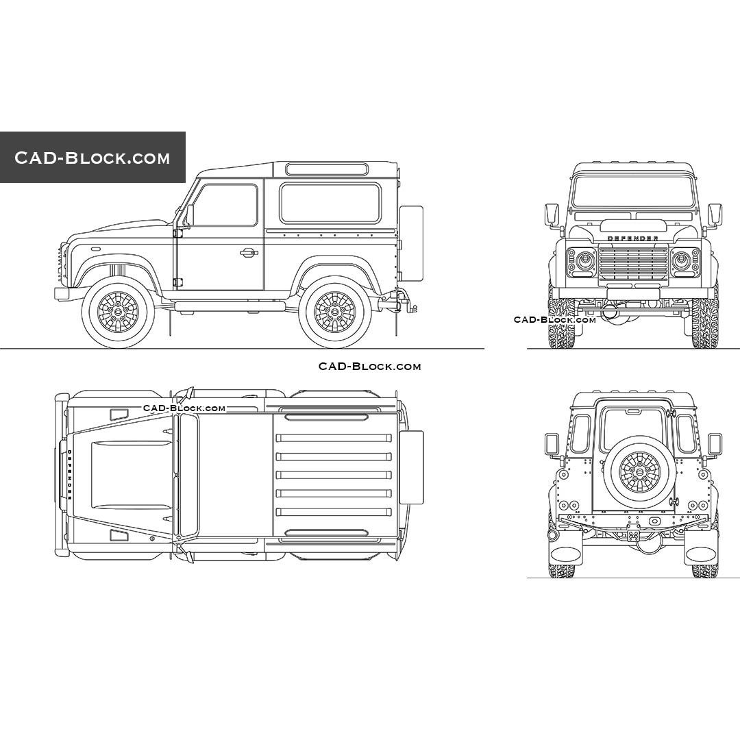 Land Rover Defender Works V8 - Vector car drawings
