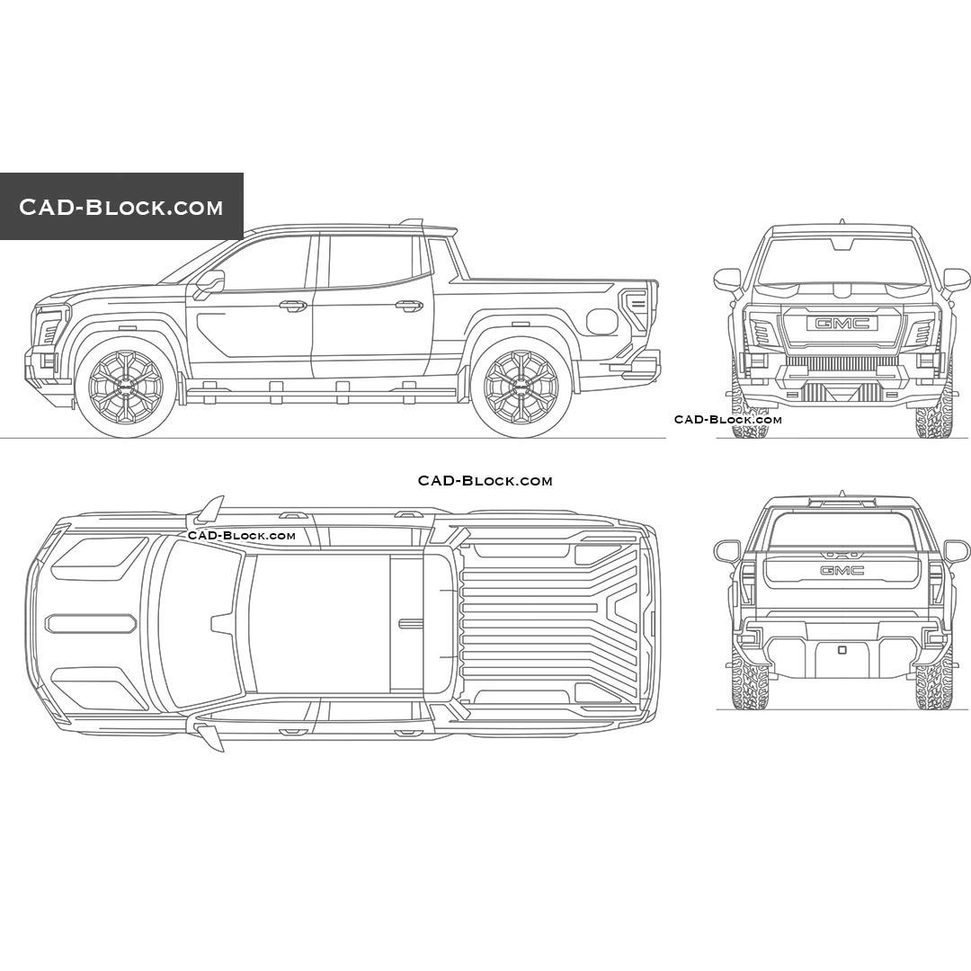 GMC Sierra EV - Vector car drawings