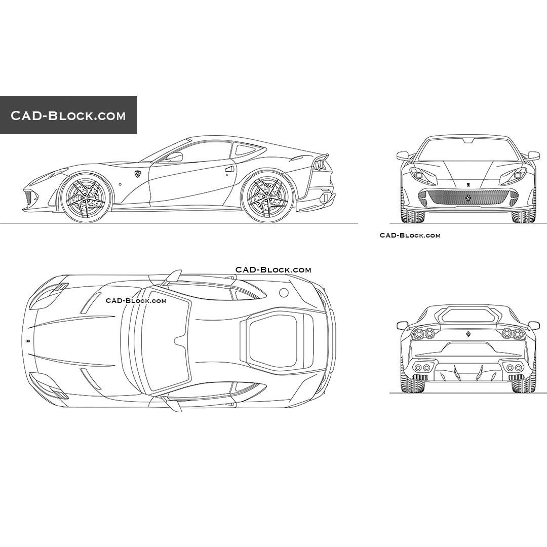 Ferrari 812 Superfast - Vector car drawings