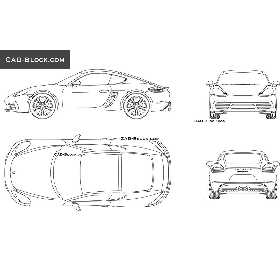Porsche Cayman (2016) - Vector car drawings