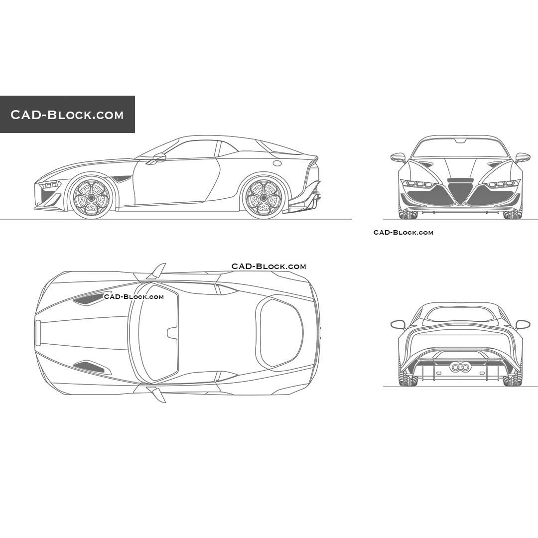 Alfa Romeo Giulia SWB Zagato - Vector car drawings
