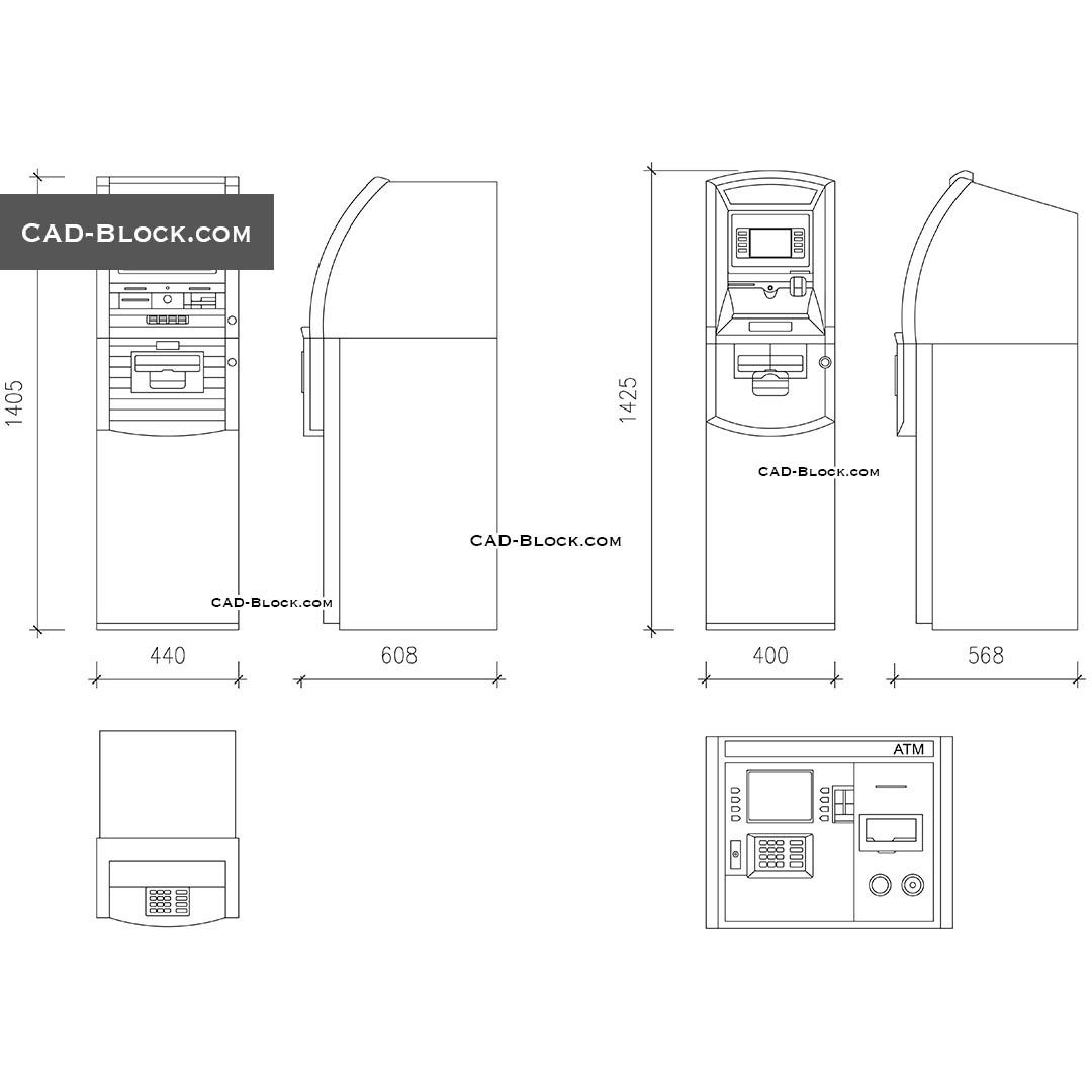ATM Machine - CAD Blocks, AutoCAD, DWG