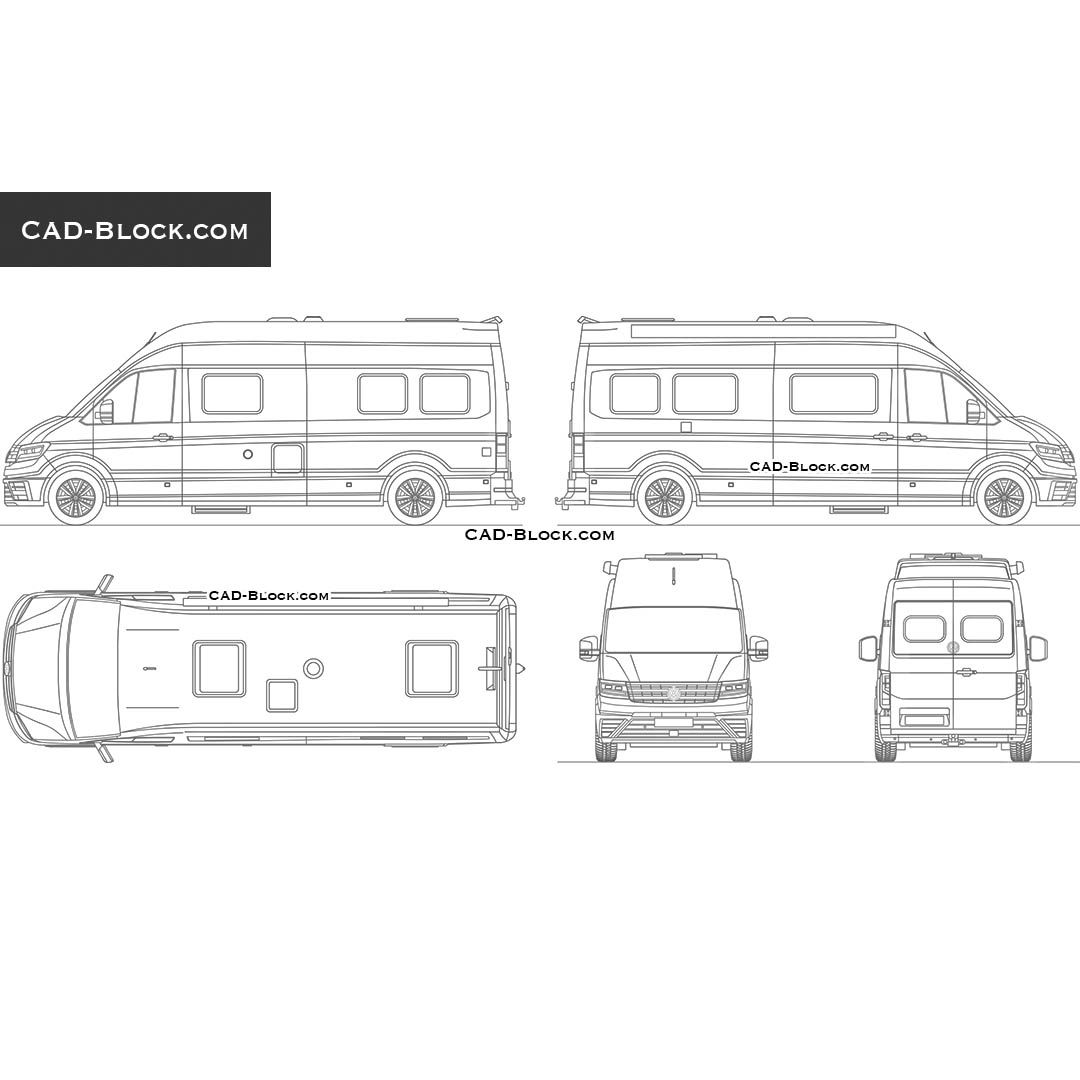 Volkswagen Crafter Grand California 680 - Vector drawing