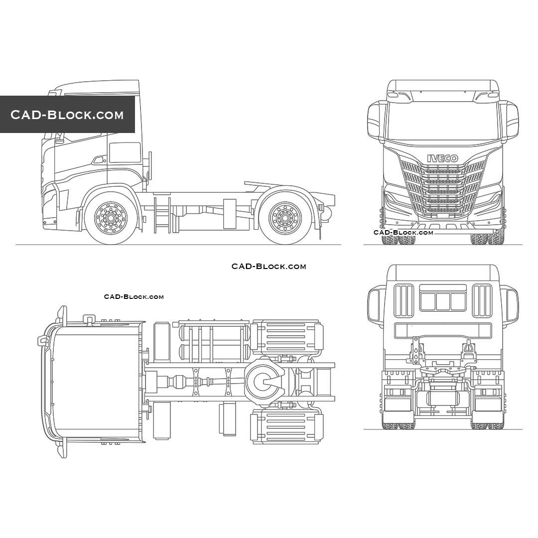 Iveco X-Way Tractor Truck - Vector drawings