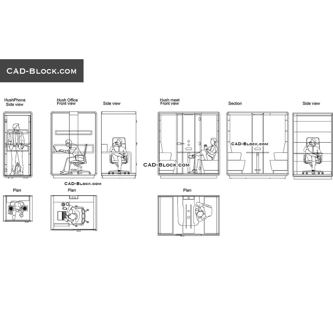 Office Booths - CAD Blocks, AutoCAD, DWG