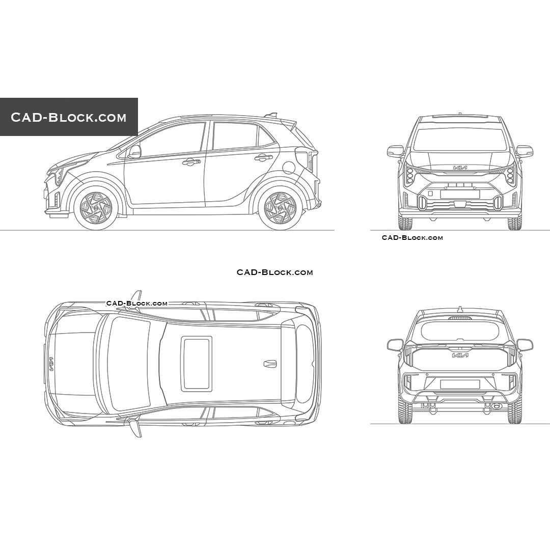 Kia Picanto (2024) - Vector Car Drawings
