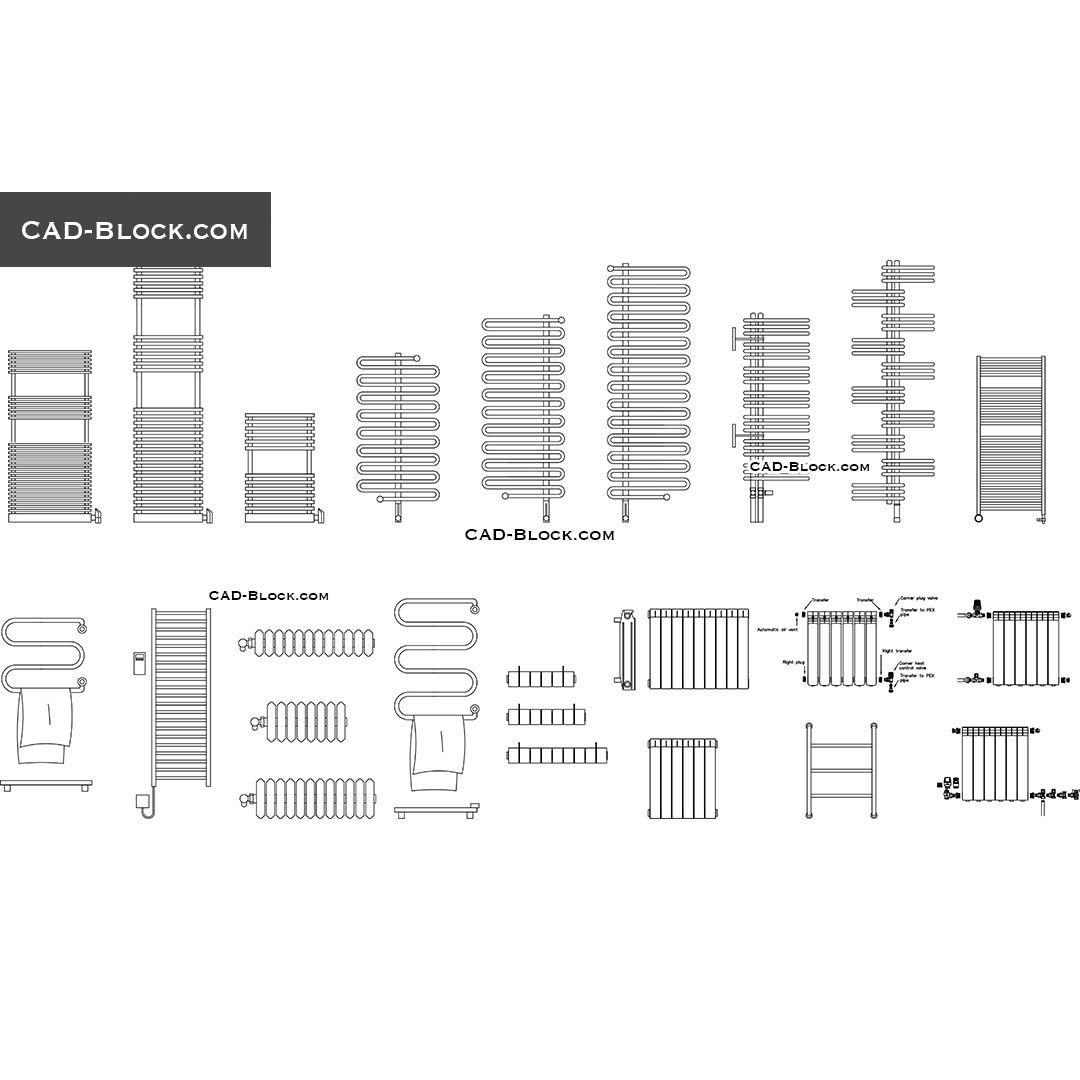 Radiators - CAD Blocks, AutoCAD, DWG