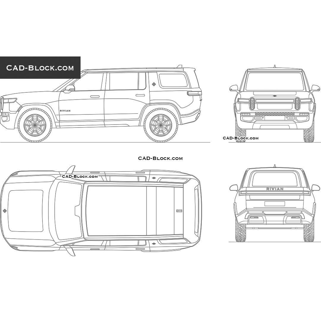 Rivian R1S - Vector drawing