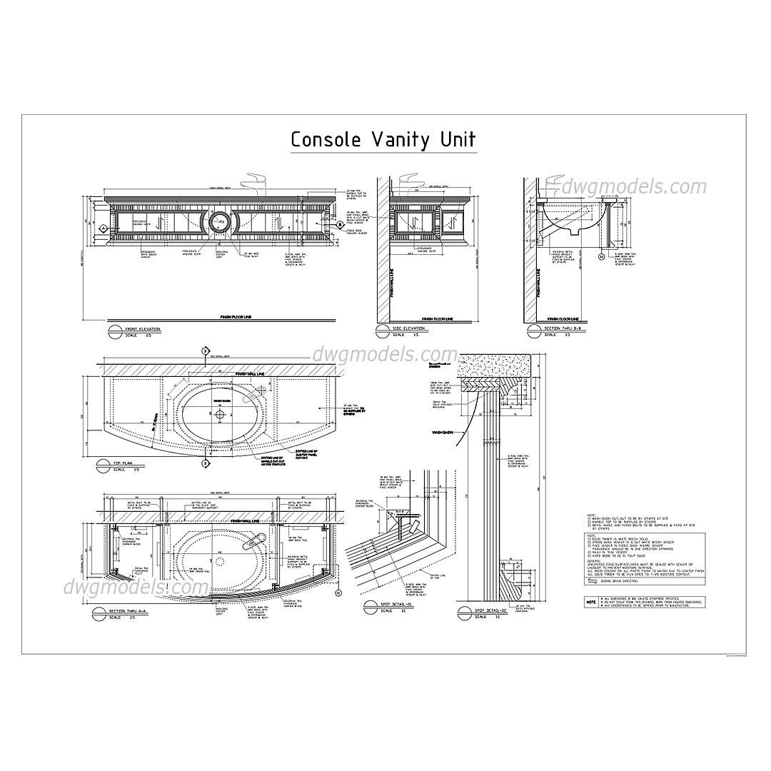 Vanity Units for Guest & Public Areas - DWG File (AutoCAD)