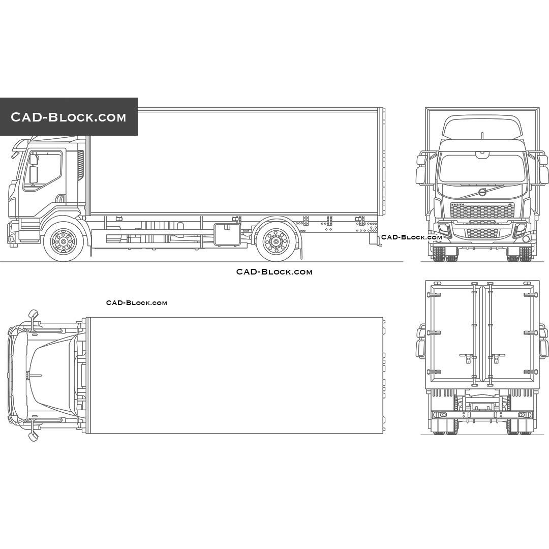 Volvo FL Box Truck (2013) - Vector drawings