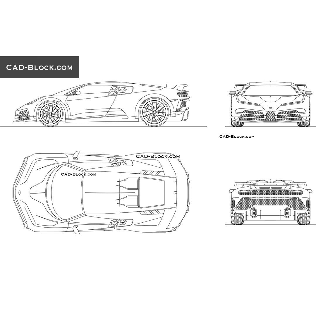 Bugatti Centodieci - Vector car drawings