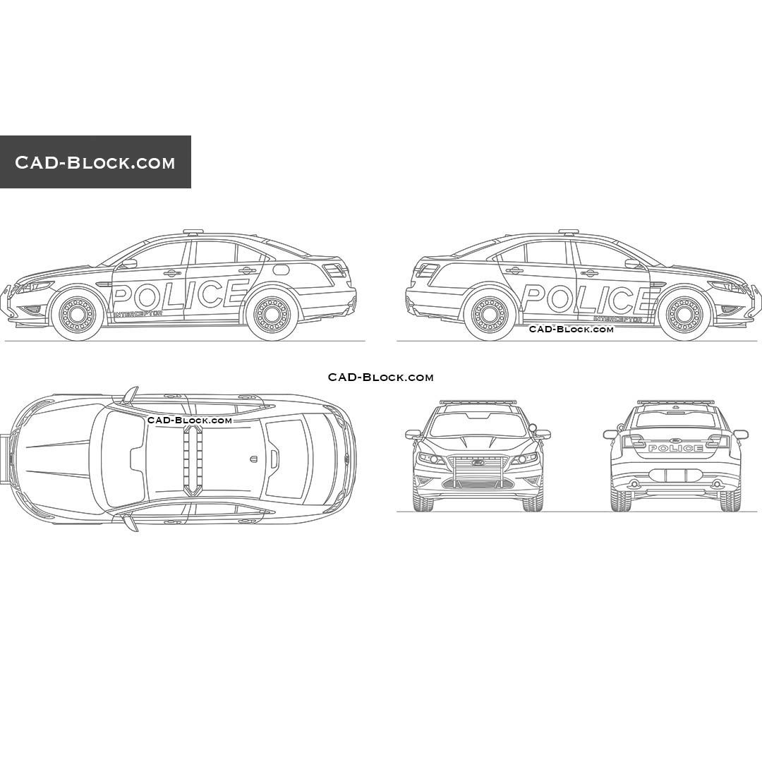 Ford Taurus Police Interceptor (2013) - Vector car drawings