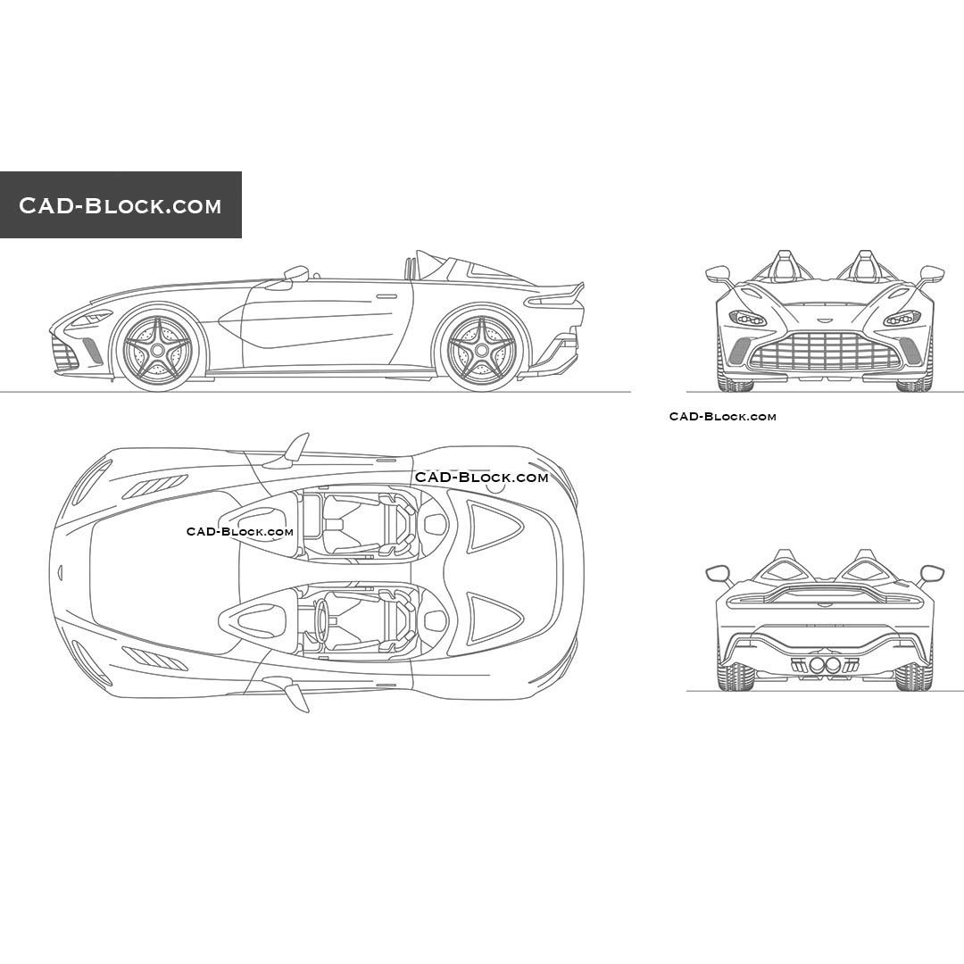 Aston Martin V12 Speedster DBR 1 - Vector car drawings