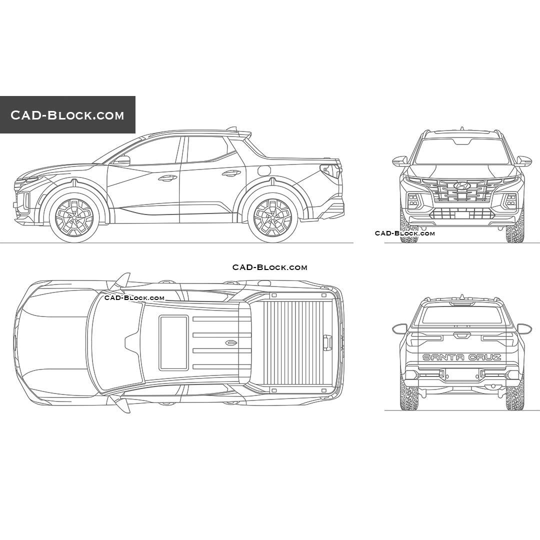 Hyundai Santa Cruz - Vector car drawings