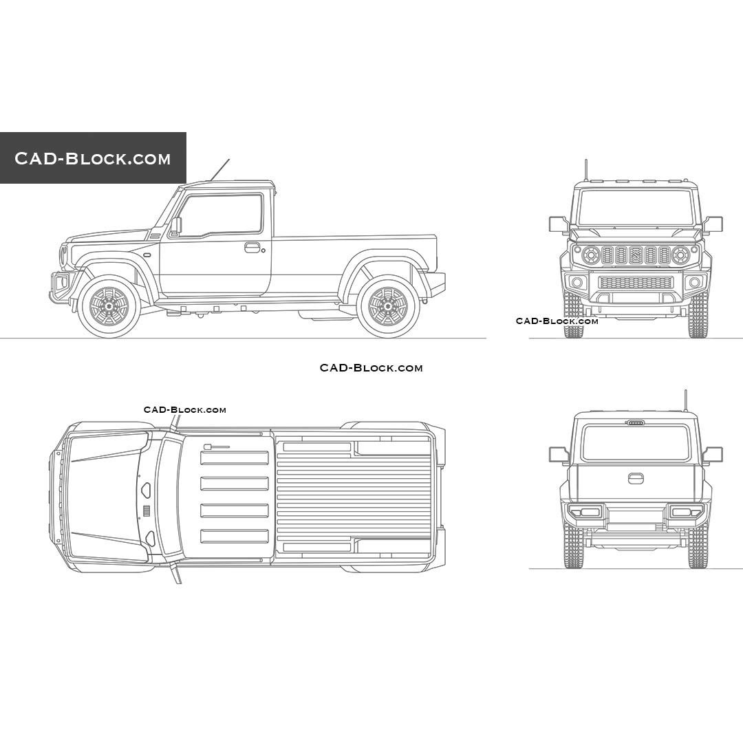 Suzuki Jimny Pickup - Vector drawings