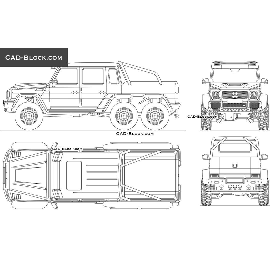 Mercedes-Benz G 63 AMG 6x6 - Vector car drawings