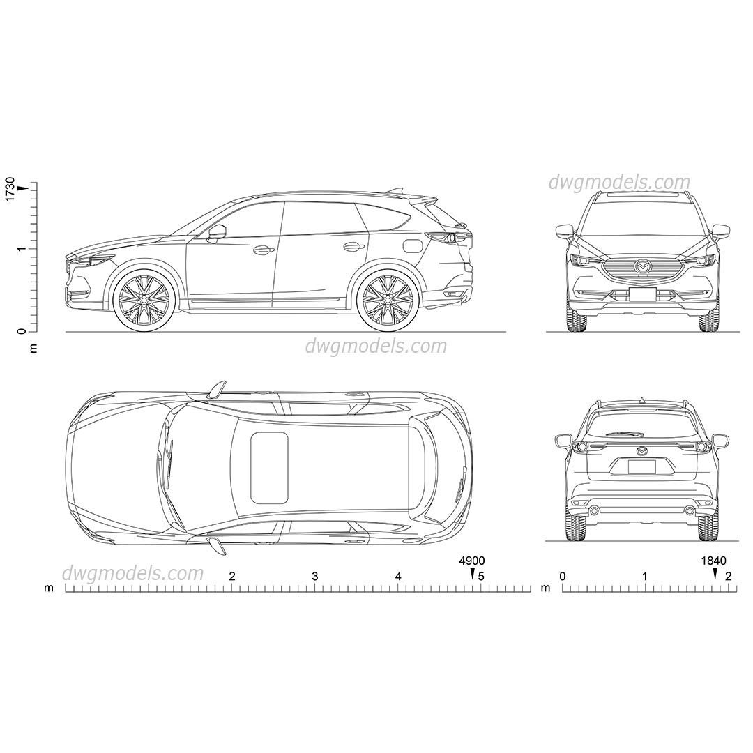Mazda CX-8 - drawing for 3D modeling