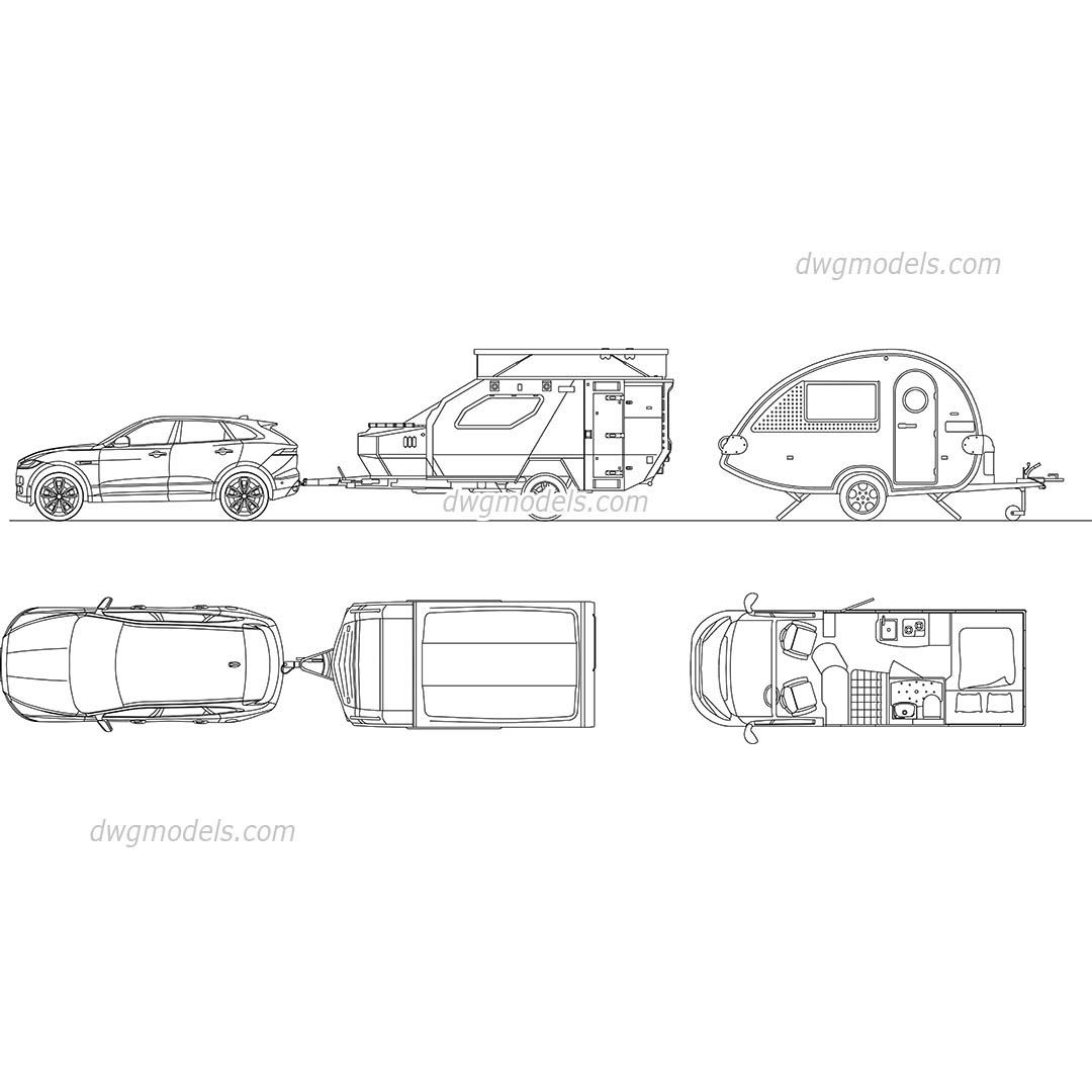 Caravans - drawing for 3D modeling