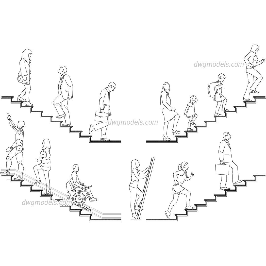 People on the stairs - DWG File (AutoCAD)