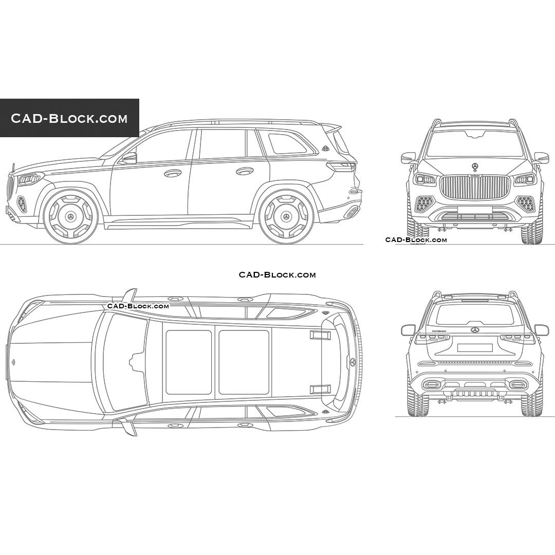 Mercedes-Benz GLS 600 Maybach - vector car drawing
