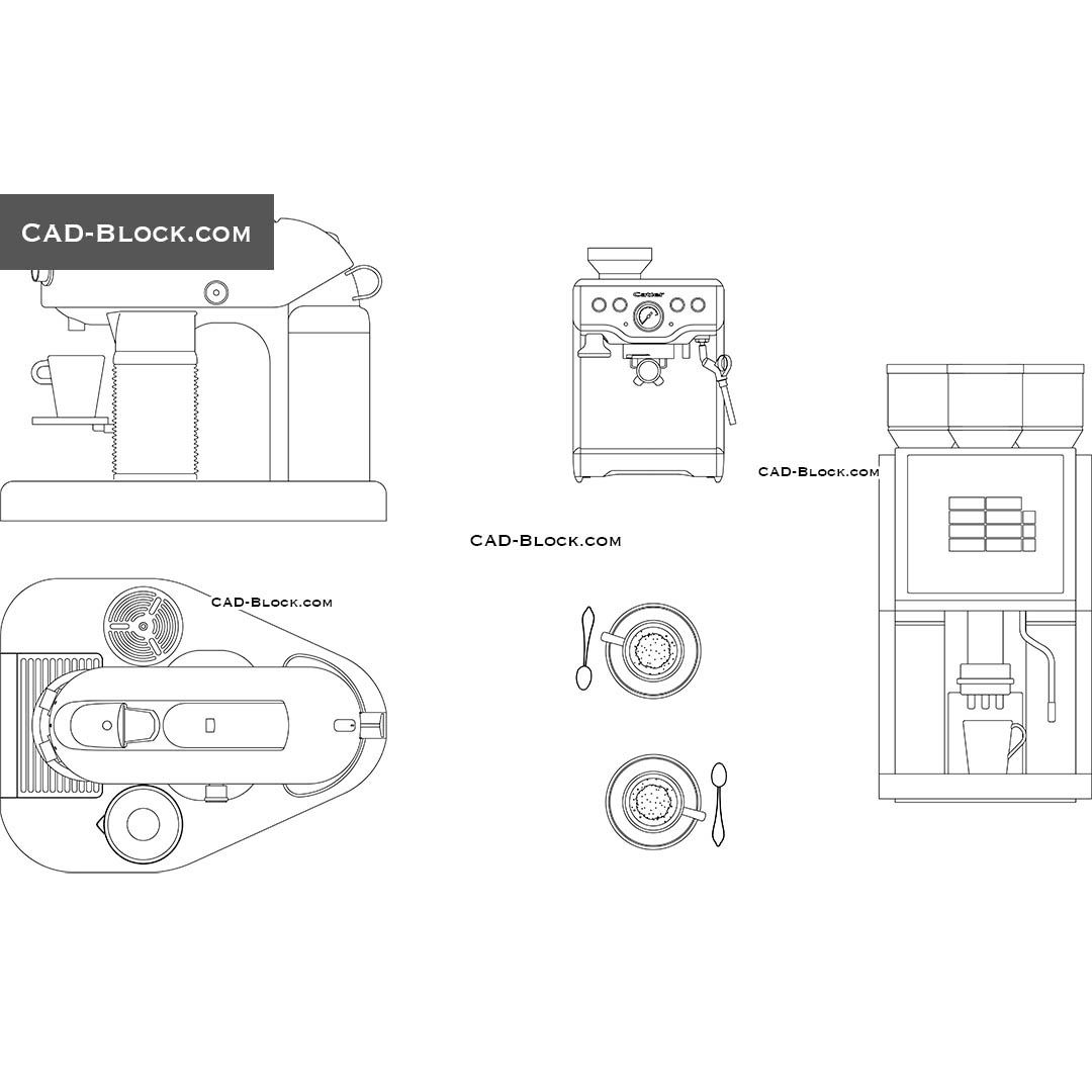 Coffee Machine - CAD Blocks, AutoCAD, DWG