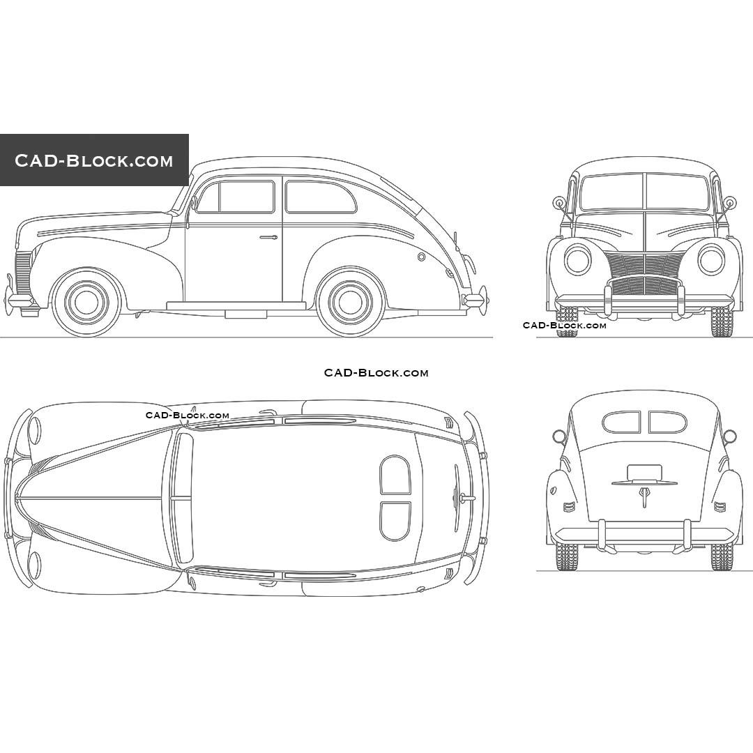 Ford V8 Sedan (1939) - Vector car drawings