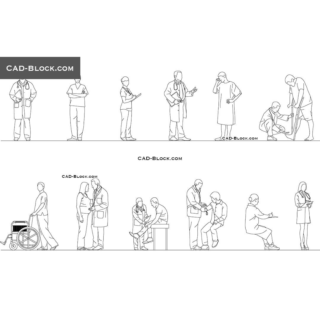 Health Workers - CAD Blocks, AutoCAD, DWG