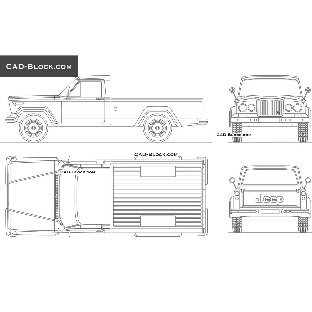 Jeep Gladiator (1962) - Vector car drawings