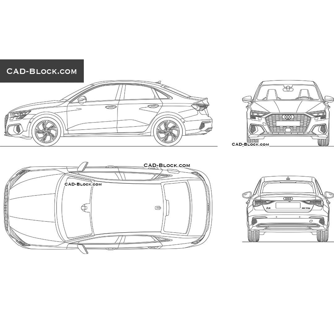 Audi A3 Limousine (2020) - Vector car drawings