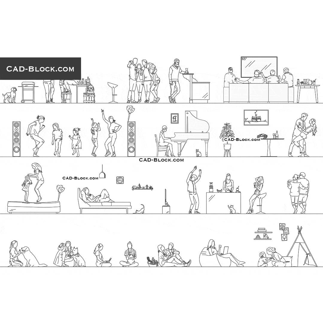 Relax & Party - CAD Blocks, AutoCAD, DWG