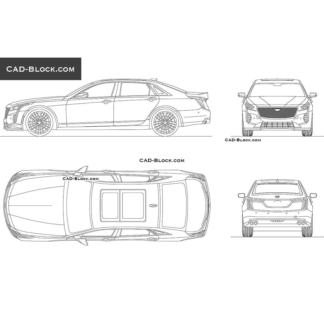 Cadillac CT6 V-Sport - Vector car drawings