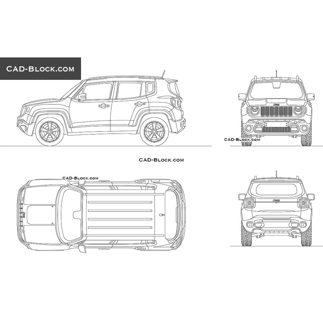 Jeep Renegade - Vector car drawings