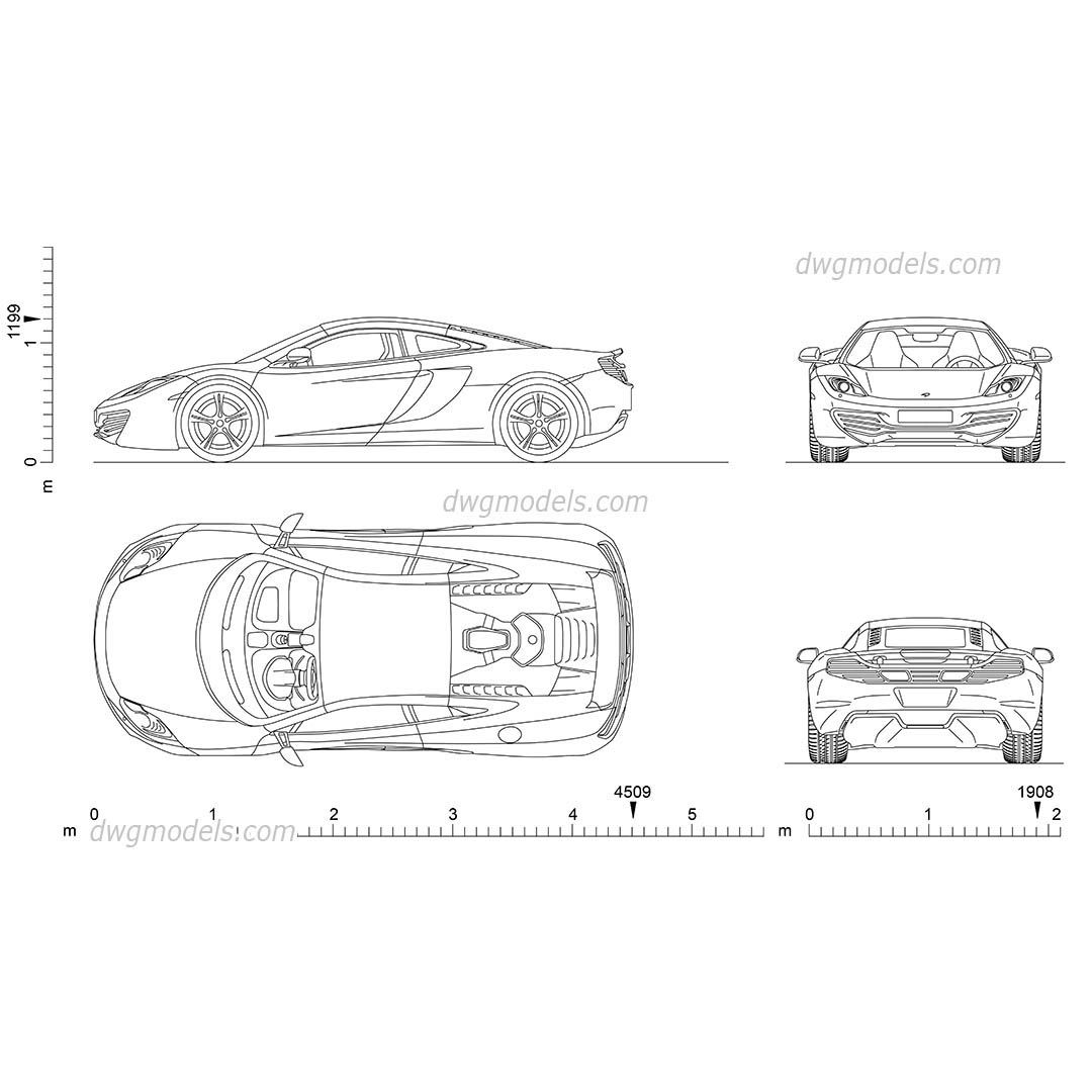 McLaren MP4 - drawing for 3D modeling